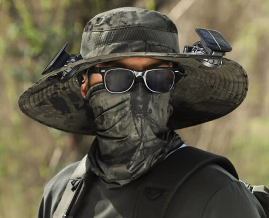SilverCrate+™ Wide Brim Solar Fan Hat w/ 2 Fans (Available in Cap too ...