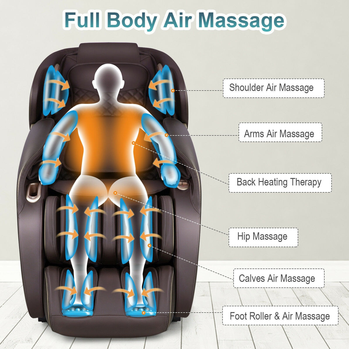 SilverCrate™ Full Body Zero Gravity Massage Chair Recliner w/ Heat ...